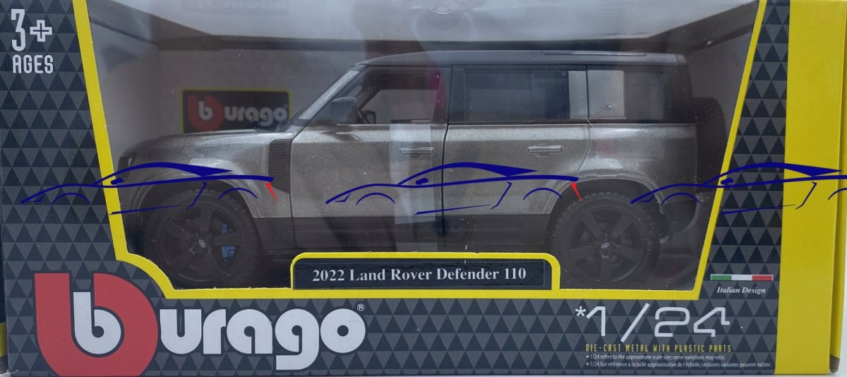 Land Rover Defender 2022 1:24 grey Bburago 21101 > Bburago